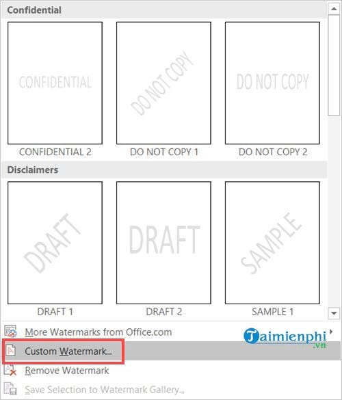Creating Watermarks for Word Versions 2016, 2013, 2010, 2007, 2003