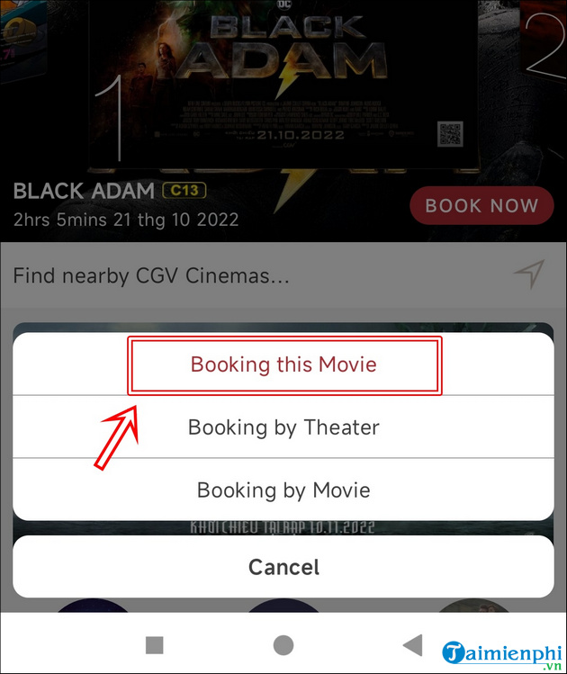 CGV movie schedule, keeping you updated on film screening times at C