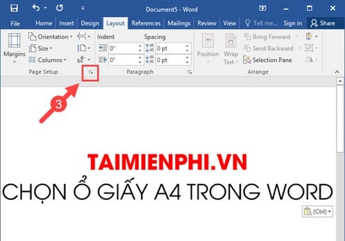 Selecting A4 Paper Size in Word 2019, 2016, 2013, 2010, 2007, 2003