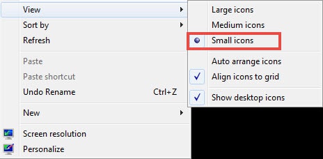 Shrink Desktop Icons in Win 7 8 XP with Just 1 Click