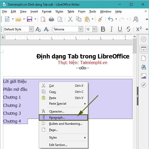 Tab Formatting Techniques in LibreOffice