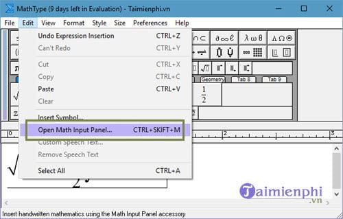 Creating Shortcuts in MathType, Shortcut Symbols in MathType