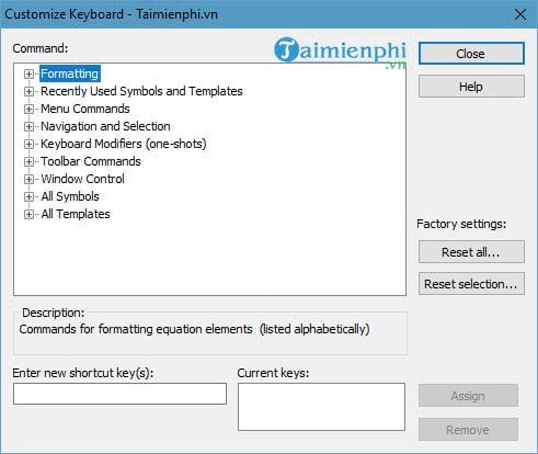 Creating Shortcuts in MathType, Shortcut Symbols in MathType