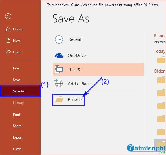 Reducing File Size in PowerPoint for Office 2019