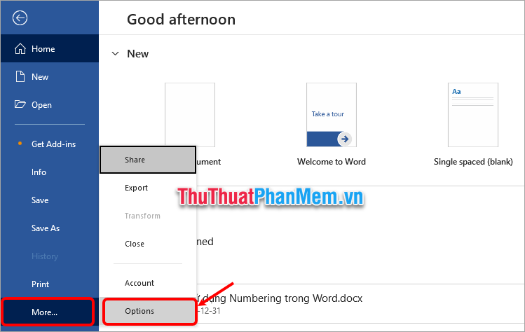 Using Numbering in Word