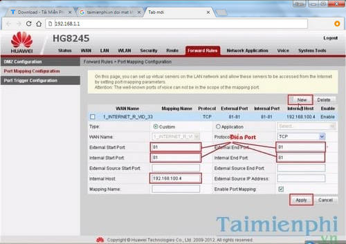 Explore NAT Port and Forward Port with Popular Modems - Viettel, FPT