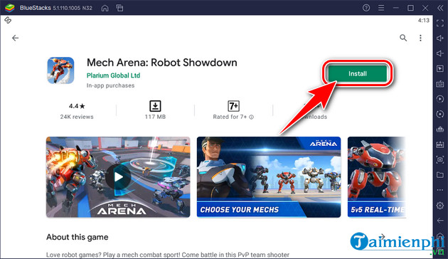 How to Download and Play Mech Arena Robot Showdown on PC using BlueStacks
