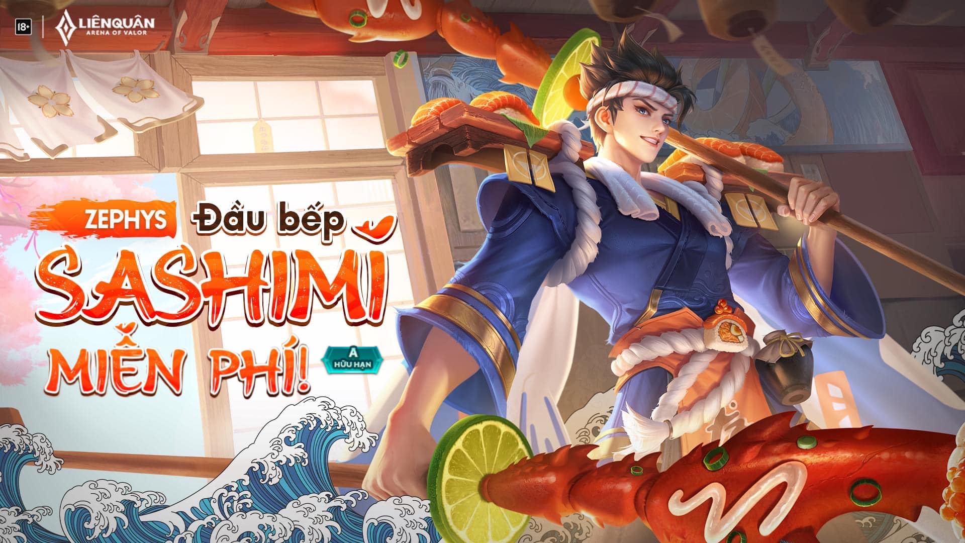 Arena of Valor: Free Sushi Zephys Skin Giveaway