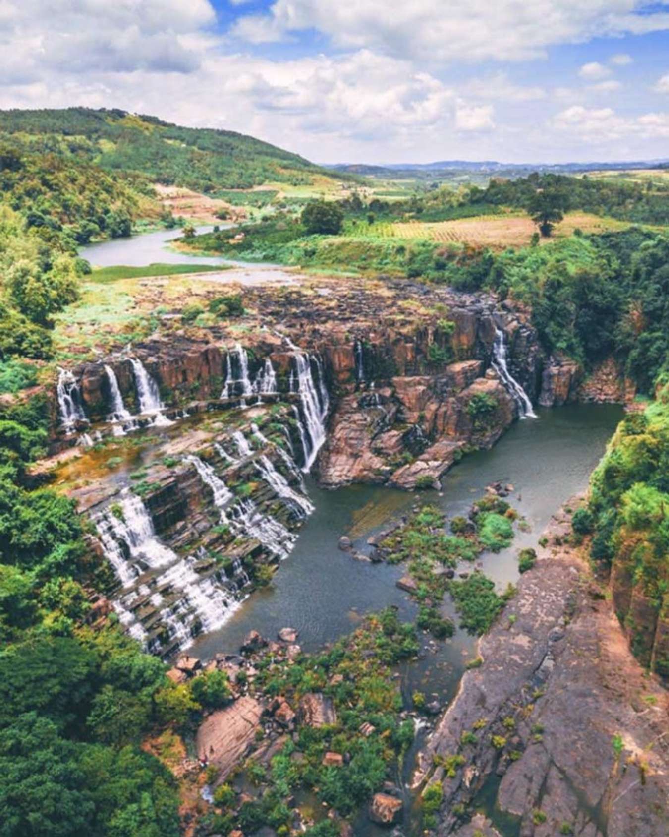Be amazed by the grandeur of the 7-tiered waterfall - Pongour Waterfall