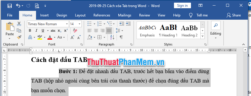 How to Remove Tab in Word