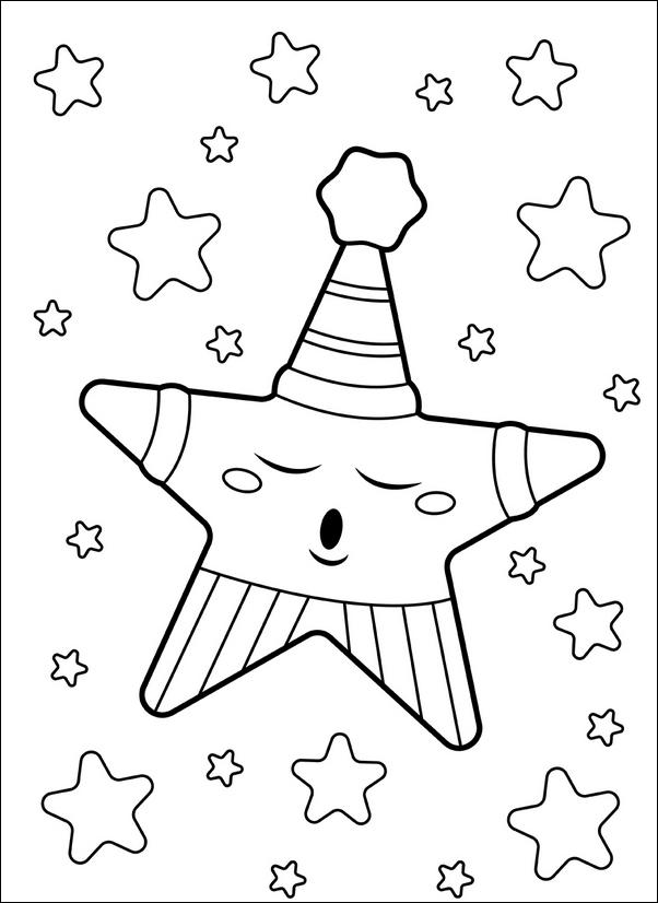 Adorable and Simple Star Coloring Pages for Kids