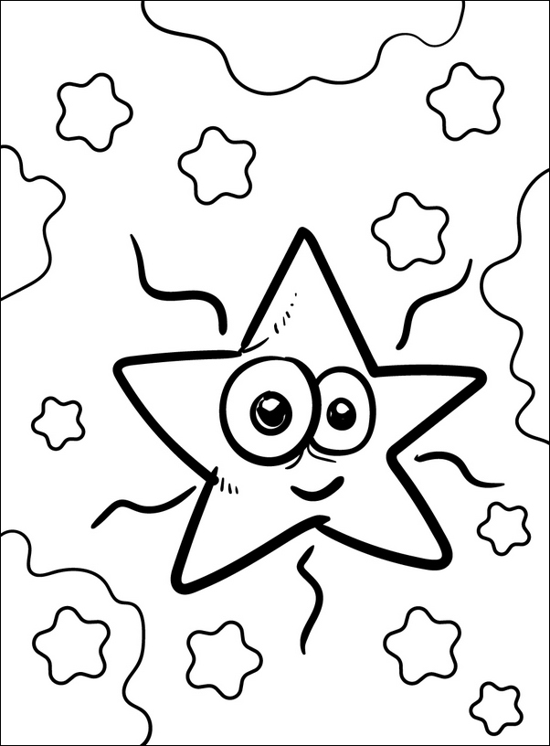 Adorable and Simple Star Coloring Pages for Kids