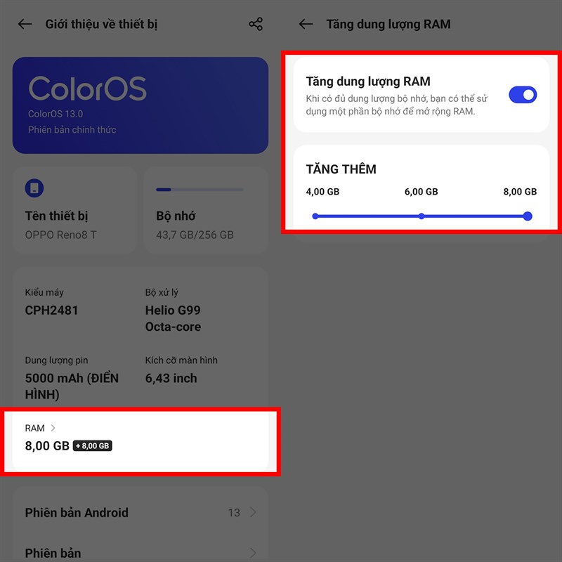 Bí quyết tối ưu RAM ảo trên OPPO Reno8 T để đạt tối đa 8GB