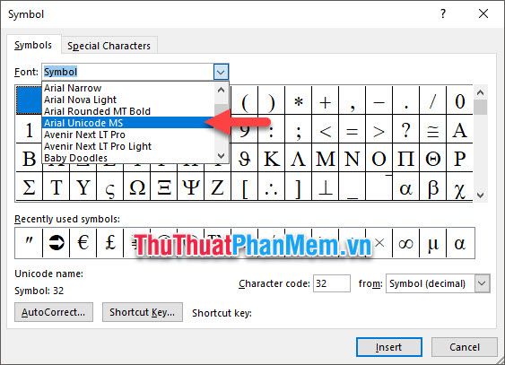 After switching to the Arial Unicode MS font, you will see an ...