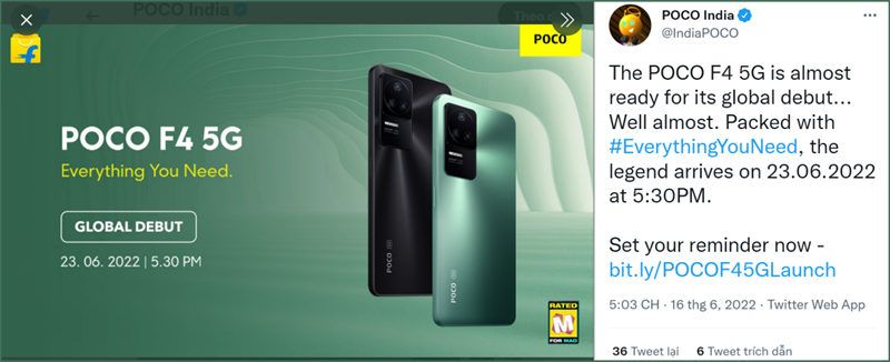 What's New with POCO F4: Snap 870, 120 Hz Display, Only 9.7 Million VND