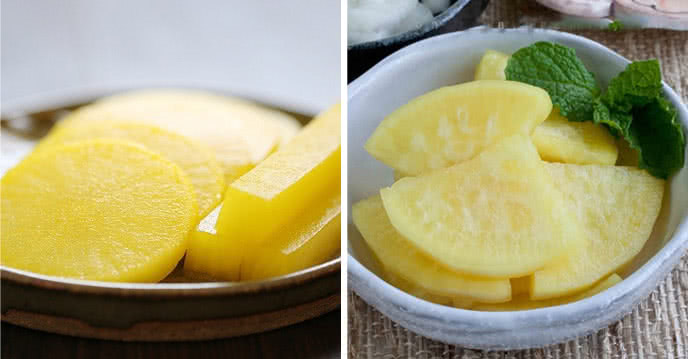 Golden Japanese-style Pickled Turnips: Crunchy and Vibrant