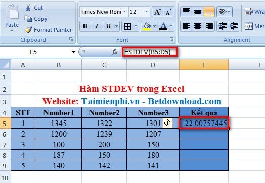Exploring STDEV Function in Excel: Estimating Sample Standard Deviation
