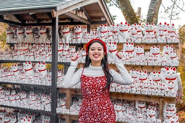 Gotokuji Temple with thousands of lucky cat statues in Japan