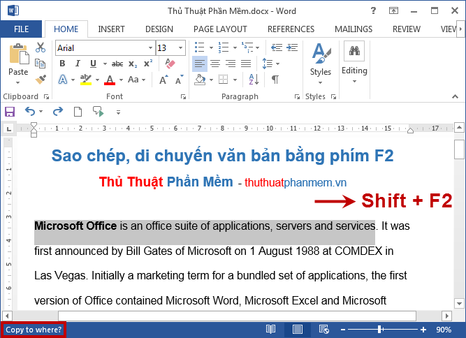Quickly Copy and Move Text in Word Using the Shift Key