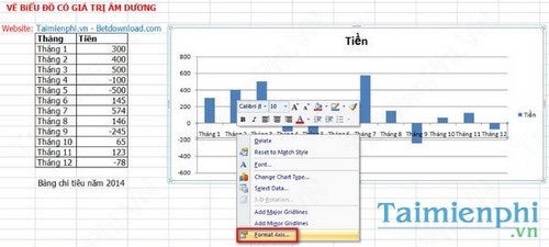 Drawing Column Chart with Positive and Negative Values in Excel