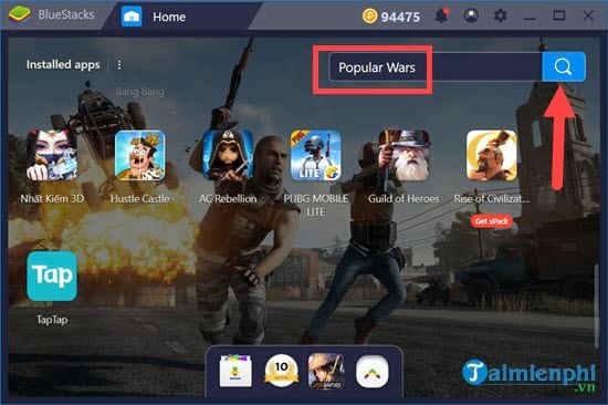 Playing Popular Wars on PC with Bluestacks