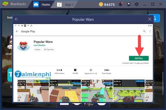 Playing Popular Wars on PC with Bluestacks