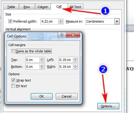 Adjusting Width and Aligning Text in Cells and Tables in Word