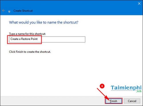 Creating a desktop shortcut icon for data backup on the desktop