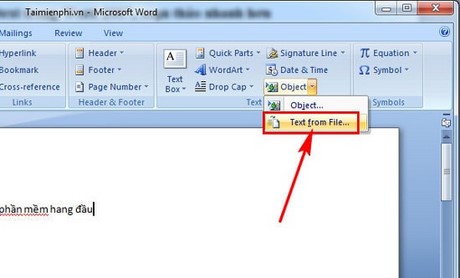Merge and Combine Text in Word 2007