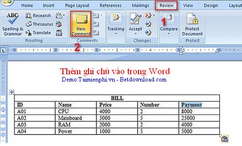 How to Insert Additional Notes into Tables in Word 2003, 2007, 2010, 2013