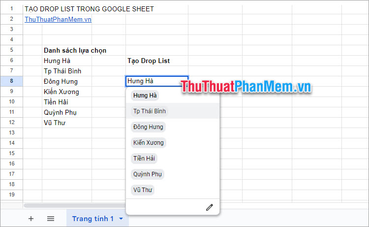 How to Create Selections in Google Sheets - Making Dropdown Lists, Drop List
