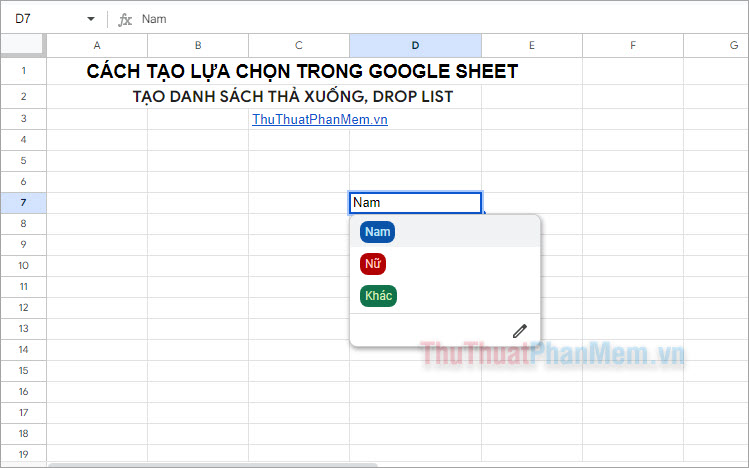 How to Create Selections in Google Sheets - Making Dropdown Lists, Drop List