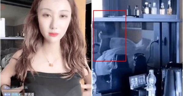 Carelessly placing the camera, the female streamer accidentally ...