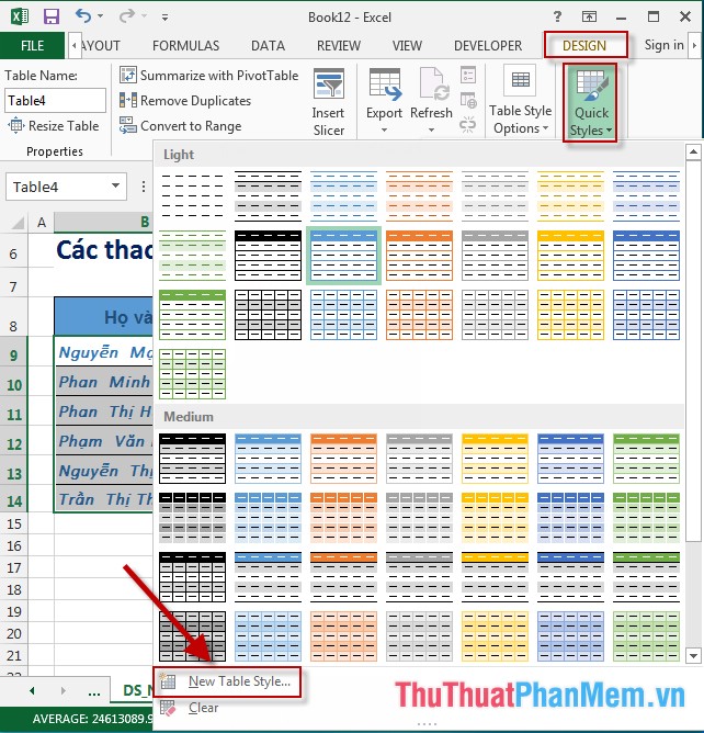 Formatting Borders and Background Colors for Tables in Excel