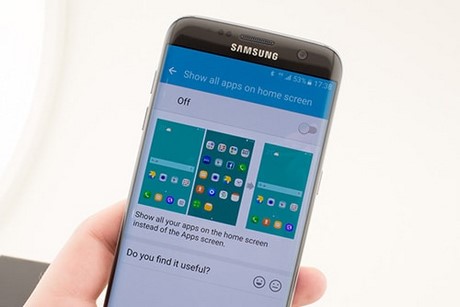 Display all apps on the main screen of Samsung S7 Edge