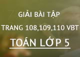 Solving 5th-grade math problems on pages 108, 109, 110 of VBT Volume 2 ...