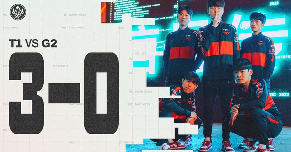 T1 đánh bại G2 với tỉ số 3-0 áp đảo và sẽ chạm trán với RNG trong trận Chung Kết mà mọi người ...
