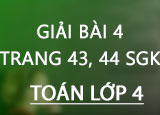 Solving Exercise 4 on pages 43 and 44 of the 4th-grade math textbook ...