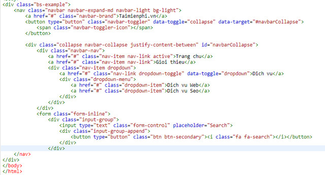 Creating Navigation Bars in Bootstrap
