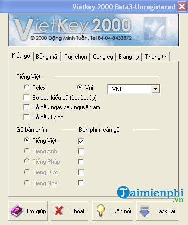 Installing Vietkey 2000 for Vietnamese Typing
