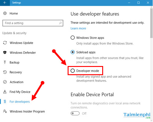 Exploring the 'Developer Mode' on Windows 10