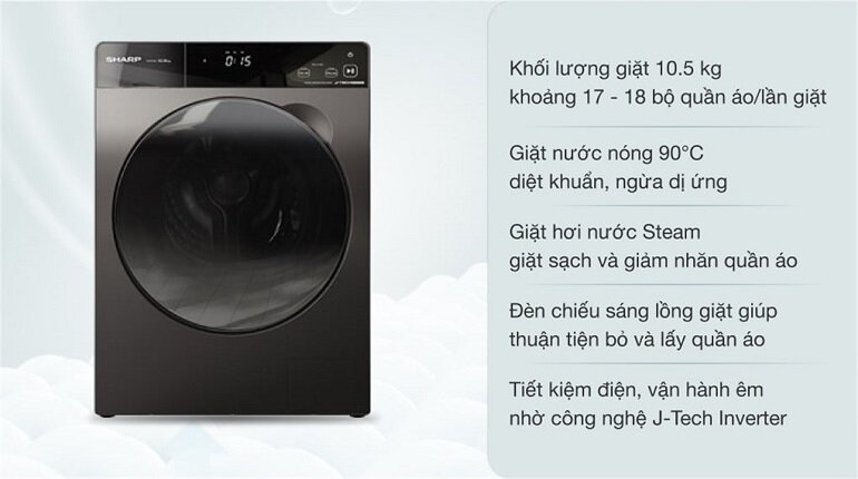 Review of the Sharp Front-Load Inverter Washing Machine 10.5 kg ES ...