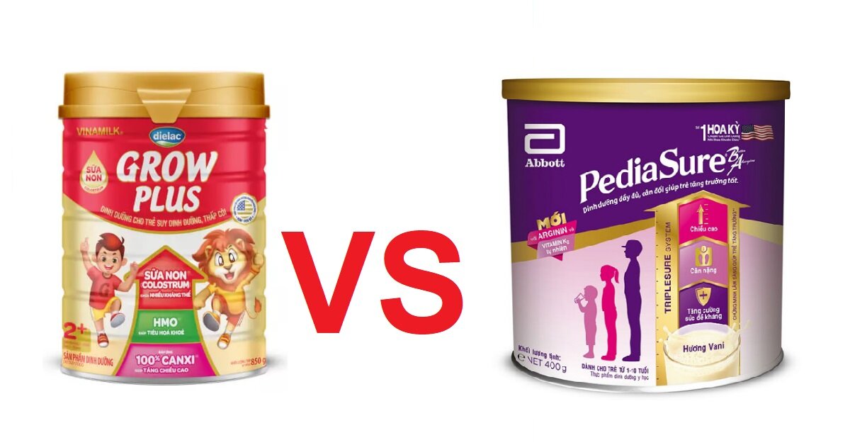 So sánh sữa Abbott Pediasure và sữa non Vinamilk Dielac Grow Plus trong ...