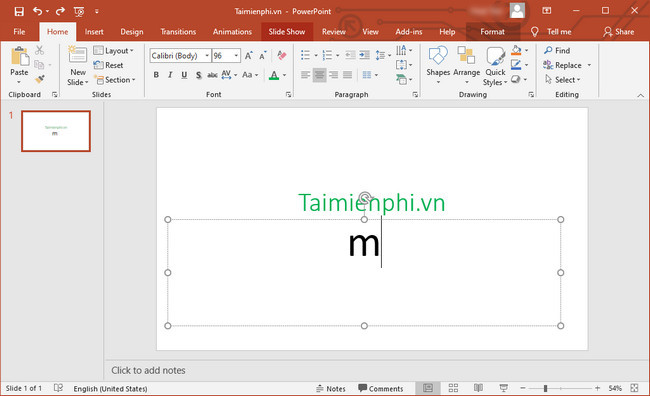 Guide on typing m2, m3, square meters, and cubic meters in Powerpoint 2019