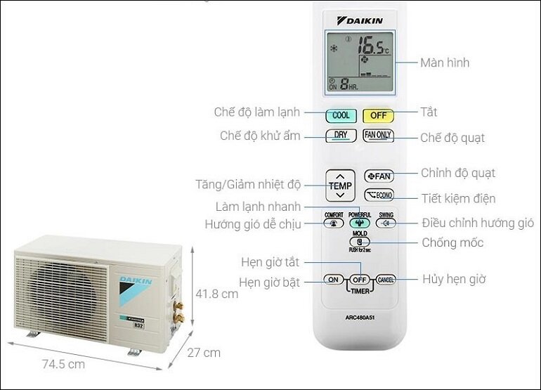 Hướng dẫn đầy đủ cách sử dụng điều khiển điều hòa Daikin 1 chiều, 2 ...