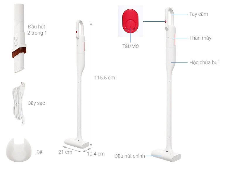 Đánh giá tổng quan máy hút bụi Deerma Xiaomi VC01 | Mytour.vn