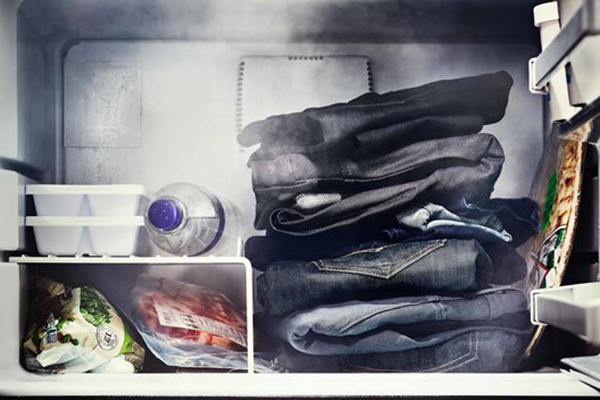 Witness the magic unfold as you pop your jeans into the freezer ...