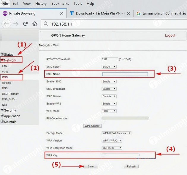 Change FPT wifi password, update wifi password on computer, phone