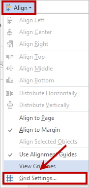 If you wish to customize the square box lines, select Align -> Grid ...