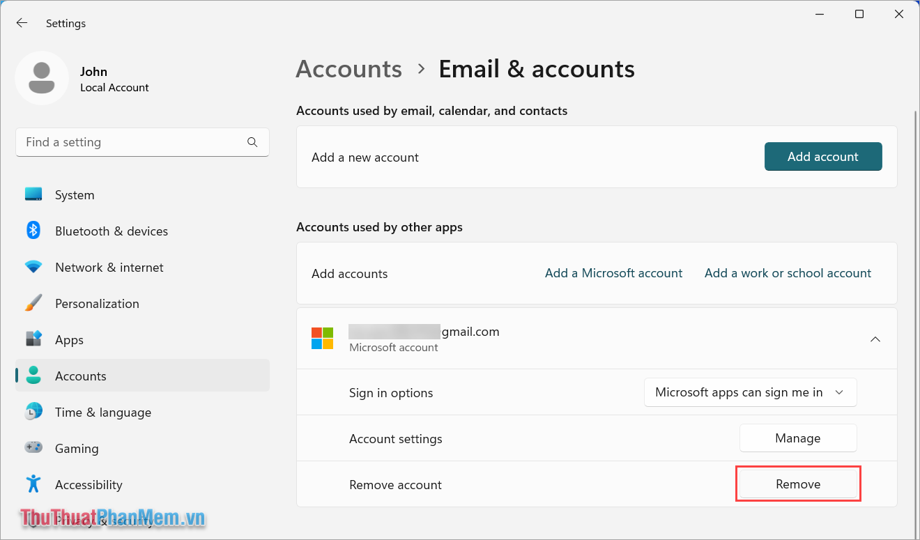 Logging out of your Microsoft account on Windows 11